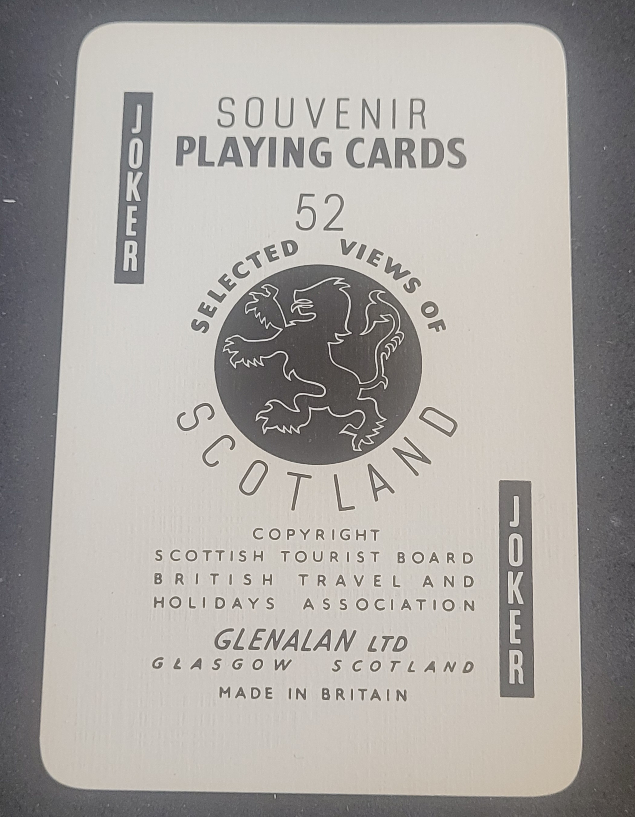 Souvenir of Scotland playing cards — The World of Playing Cards